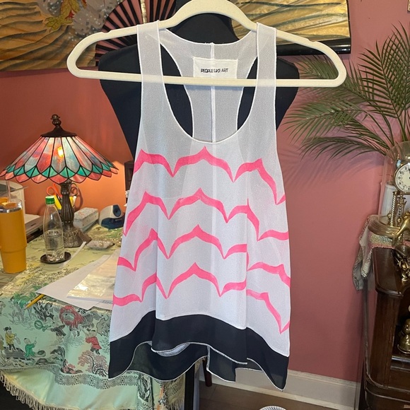people like art | Tops | People Like Art Hand Painted Tank Top Pink ...